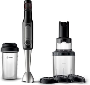 philips promix viva collection handblender, 300w blending power, speedtouch, on-the-go tumbler, black & stainless steel, (hr2629/91)