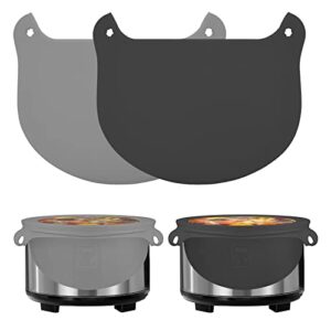 2 pack silicone slow cooker liners reusable fit 6-8 quarts crockpot leakproof & easy clean bags liners for oval or round pot (black+gray)