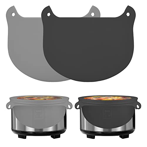 2 Pack Silicone Slow Cooker Liners Reusable Fit 6-8 Quarts Crockpot Leakproof & Easy Clean Bags Liners for Oval or Round Pot (Black+Gray)