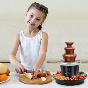 BTToyy 20-OZ Chocolate Fountain,3-Tier Electric Melting Machine with 6Pcs Forks and Removable Serving Tray,Mini Hot Chocolate Fondue Pot Fountain Party Fondue for for Nacho Cheese, BBQ Sauce,Ranch,Liqueurs