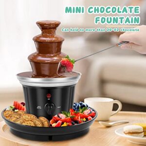 BTToyy 20-OZ Chocolate Fountain,3-Tier Electric Melting Machine with 6Pcs Forks and Removable Serving Tray,Mini Hot Chocolate Fondue Pot Fountain Party Fondue for for Nacho Cheese, BBQ Sauce,Ranch,Liqueurs