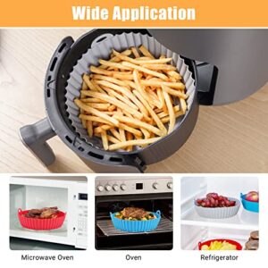 3-Pack Air Fryer Silicone Pot, Silicone gloves，8.0 Inch Air Fryer Basket, Food Grade Air Fryer Accessories, Reusable Air Fryer Liner,Easy Clean-Up for 3 to 5 QT silicone air fryer liners