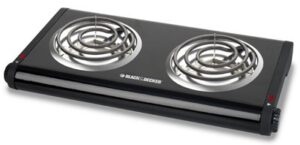 black+decker double burner portable buffet range, black, db1002b