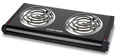 BLACK+DECKER Double Burner Portable Buffet Range, Black, DB1002B