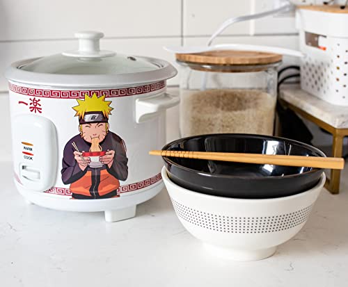 Naruto Shippuden Ichiraku Ramen Automatic Rice Cooker & Warmer | Food Steamer for White and Brown Rice, Quinoa | Anime Manga Gifts and Collectibles | Holds 24 Ounces