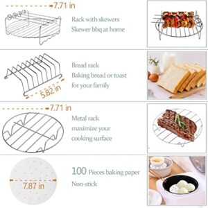 8 Inch Air Fryer Accessories 17Pcs Compatible with Chefman,Ninja,Gourmia,Cosori,Power XL,Instant Vortex Air Fryer,Fit All Above 4.2Qt Air Fryer,Oven Accessories