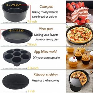 8 Inch Air Fryer Accessories 17Pcs Compatible with Chefman,Ninja,Gourmia,Cosori,Power XL,Instant Vortex Air Fryer,Fit All Above 4.2Qt Air Fryer,Oven Accessories