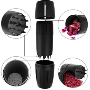 ZHENGHAI Spice Grinder (2 Pack) Storage And Grinding All In One System, Grinders for Kitchen, Equipped With Cleaning Brushes (Black & Red)