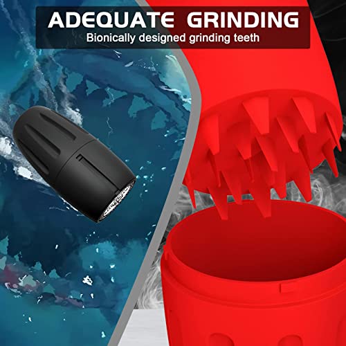 ZHENGHAI Spice Grinder (2 Pack) Storage And Grinding All In One System, Grinders for Kitchen, Equipped With Cleaning Brushes (Black & Red)