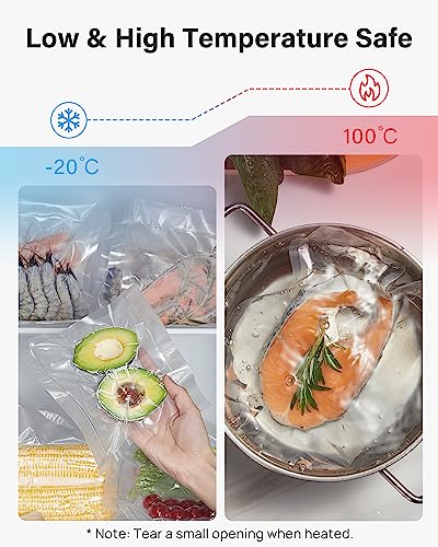 Kootek Vacuum Sealer Bags, 3 Rolls 8"x20' and 3 Rolls 11"x20' (6 Pack, Total 120 feet), Commercial Grade, BPA Free Food Vac Bags Rolls for Storage, Meal Prep or Sous Vide