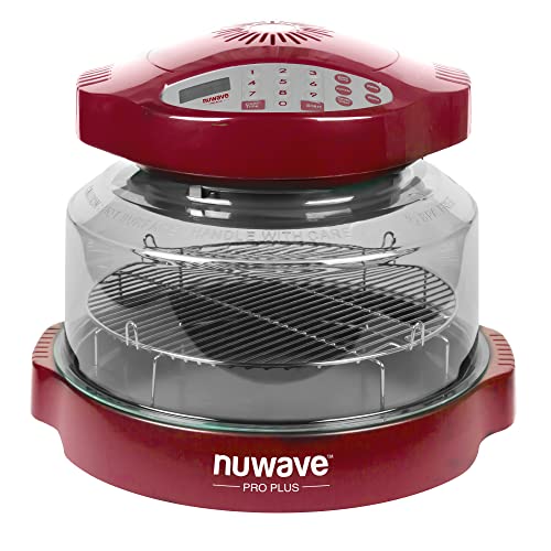 Nuwave (Renewed) Oven Pro Plus Countertop Convection Oven with Triple Combo Cooking Power, 100°F-350°F Temp Control in 1° Increments, Cinnamon