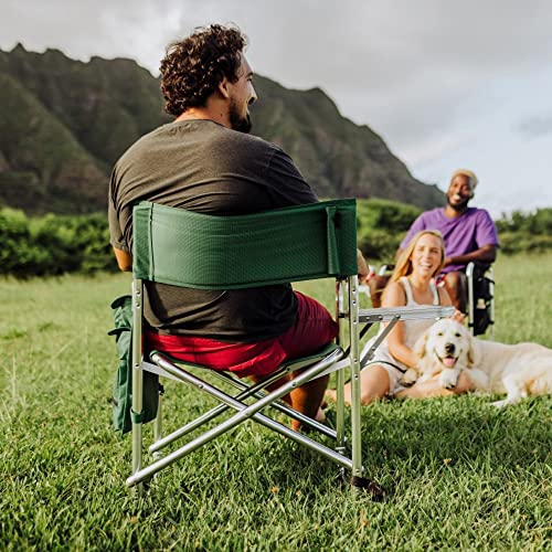 ONIVA - a Picnic Time brand - Sports Chair with Side Table, Beach Chair, Camp Chair for Adults, (Hunter Green)