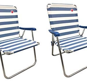 OmniCore Designs New Standard Folding Camp/Lawn Chair (2 Pack) - Blue/White