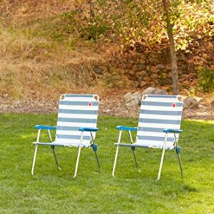 OmniCore Designs New Standard Folding Camp/Lawn Chair (2 Pack) - Blue/White