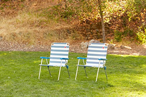 OmniCore Designs New Standard Folding Camp/Lawn Chair (2 Pack) - Blue/White