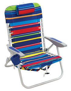 rio beach 4-position backpack lace-up suspension folding beach chair,aluminum, multi stripe