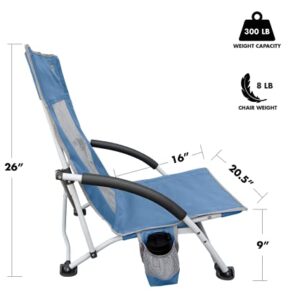 E-Z UP Low Sling Outdoor Folding Chair, Slate Blue