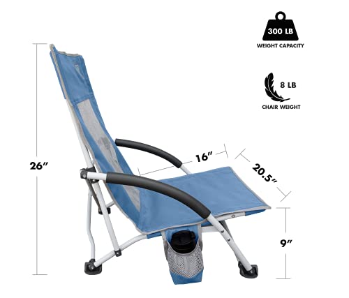 E-Z UP Low Sling Outdoor Folding Chair, Slate Blue