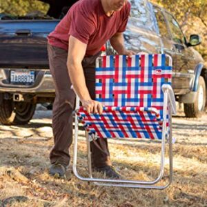 Outdoor Spectator (2-Pack Classic Reinforced Aluminum Webbed Folding Lawn/Camp Chair (Red)