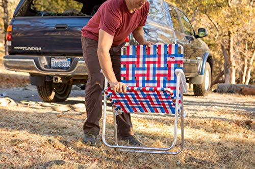 Outdoor Spectator (2-Pack Classic Reinforced Aluminum Webbed Folding Lawn/Camp Chair (Red)