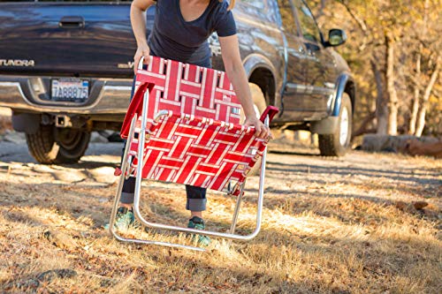 Outdoor Spectator (2-Pack Classic Reinforced Aluminum Webbed Folding Lawn/Camp Chair (Red)