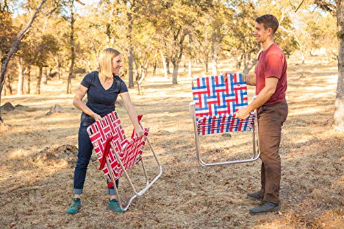 Outdoor Spectator (2-Pack Classic Reinforced Aluminum Webbed Folding Lawn/Camp Chair (Red)