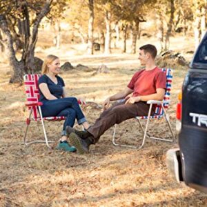 Outdoor Spectator (2-Pack Classic Reinforced Aluminum Webbed Folding Lawn/Camp Chair (Red)