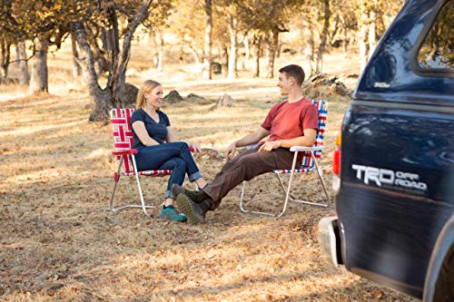 Outdoor Spectator (2-Pack Classic Reinforced Aluminum Webbed Folding Lawn/Camp Chair (Red)