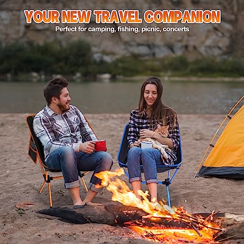 Nirvaer Camping Chairs, Ultralight Folding Camping Chairs, Compact Backpacking Portable Chair, for Hiking, Beach, Fishing, Outdoor Camp, Travel (Orange)