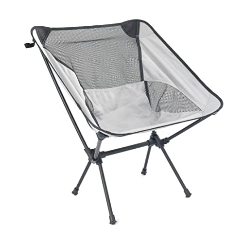 Lightweight Portable Folding Camping Chair Compact Beach Camp Chairs for Adults Foldable Backpacking Chair Outdoor Chair for Camping Hiking Lawn Picnic Outside Travel (Grey)