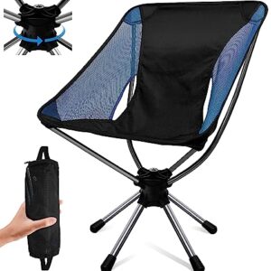 RODANNY Camping Chairs, 360°Degree Swivel Hunting Chair，Lightweight Portable Folding Camping Chairs for Adults, Foldable Outdoor Chairs for Travel Camping Hiking Fishing Beach,Supports 330Lbs