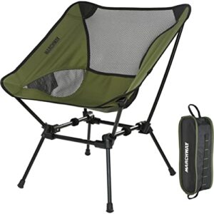 marchway ultralight folding camping chair, heavy duty portable compact for outdoor camp, travel, beach, picnic, festival, hiking, lightweight backpacking (green)