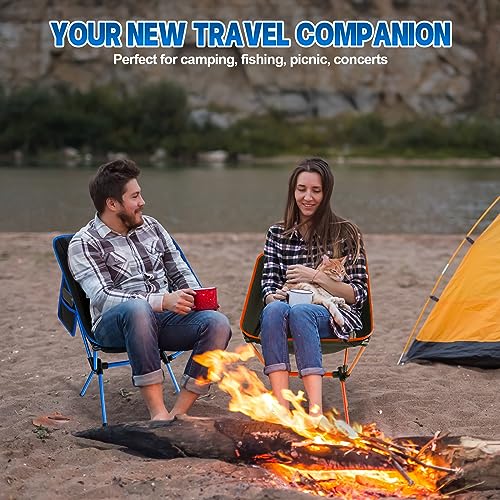 Nirvaer Camping Chairs, Ultralight Folding Camping Chairs, Compact Backpacking Portable Chair, for Hiking, Beach, Fishing, Outdoor Camp, Travel (Blue)