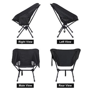 LIANTRAL Camping Chair, 2-Pack Collapsible Folding Camp Chairs with Carrying Bag Small Portable Outdoor Chair for Camping Hiking Backpacking