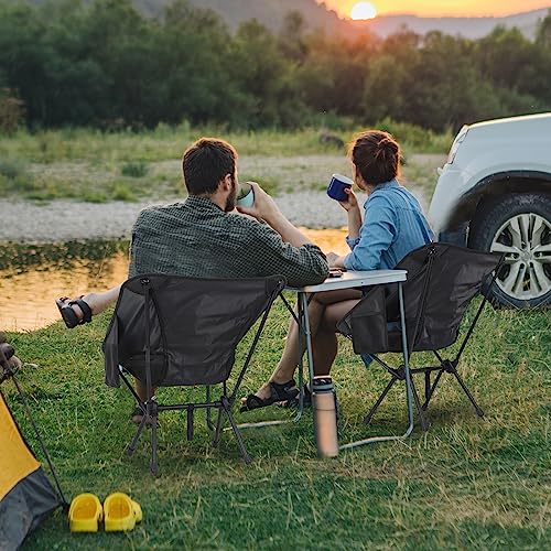 LIANTRAL Camping Chair, 2-Pack Collapsible Folding Camp Chairs with Carrying Bag Small Portable Outdoor Chair for Camping Hiking Backpacking