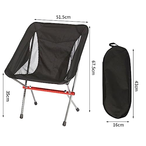 Hudefy 1 PCS Outdoor Thickened Aluminum Alloy Fold Chair Ultra-Light Camping Portable Chair Camp Chair Tool