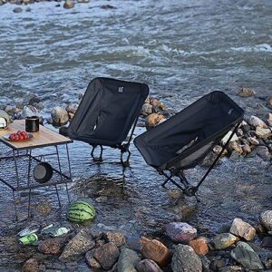 LONGSHENGDA Lightweight Camping Chair Aluminum Alloy Folding Moon Chair Portable for Outdoor Hiking Picnic Fishing Beach BBQ