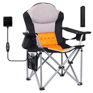 WGOS Backpack Beach Chair Beach Chair for Adult w/Umbrella&Cooler Heated Camping Chair, Folding Chair Camping Heated Chair, Adjustable Chair Back with Power Bank