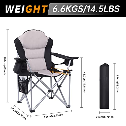 WGOS Backpack Beach Chair Beach Chair for Adult w/Umbrella&Cooler Heated Camping Chair, Folding Chair Camping Heated Chair, Adjustable Chair Back with Power Bank