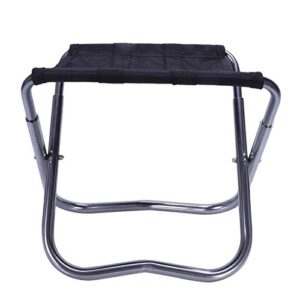 CHENGHUIXIN Portable Black Folding Aluminum Oxford Cloth Chair Outdoor Patio Fishing Camping with Carry Bag