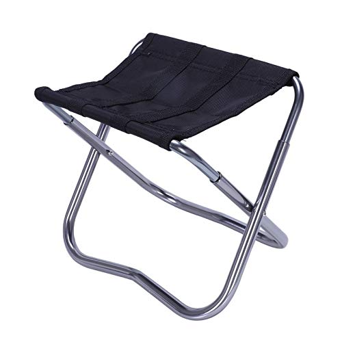 CHENGHUIXIN Portable Black Folding Aluminum Oxford Cloth Chair Outdoor Patio Fishing Camping with Carry Bag