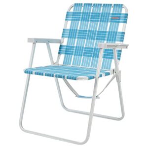 #WEJOY Aluminum Lightweight 4-Position Adjustable Low Seat Folding Beach Chair with Shoulder Strap Cup Holder+Folding Webbed Lawn Beach Chair,High Back Seat Backpack Portable Lightweight Chairs for Ad