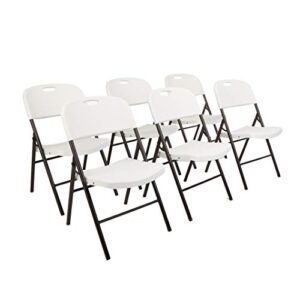 amazon basics folding plastic chair with 350-pound capacity - 6-pack, white