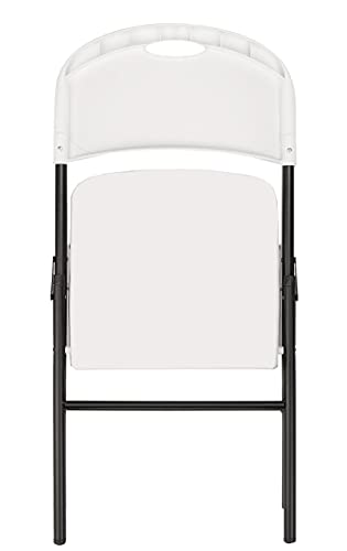 Amazon Basics Folding Plastic Chair with 350-Pound Capacity - 6-Pack, White