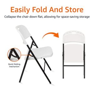 Amazon Basics Folding Plastic Chair with 350-Pound Capacity - 6-Pack, White