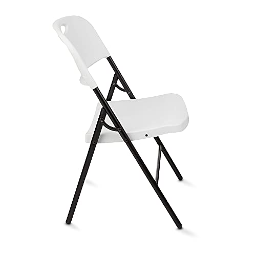 Amazon Basics Folding Plastic Chair with 350-Pound Capacity - 6-Pack, White