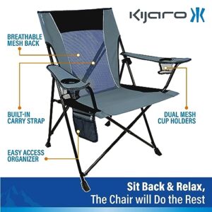 Kijaro Dual Lock Portable Camping Chairs - Enjoy the Outdoors with a Versatile Folding Chair, Sports Chair, Outdoor Chair & Lawn Chair - Dual Lock Feature Locks Position – Hallet Peak Gray