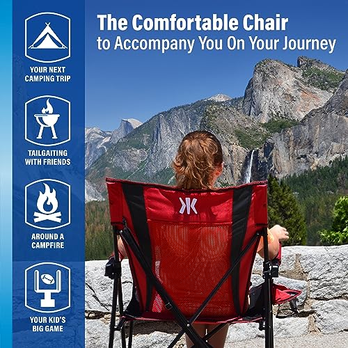 Kijaro Dual Lock Portable Camping Chairs - Enjoy the Outdoors with a Versatile Folding Chair, Sports Chair, Outdoor Chair & Lawn Chair - Dual Lock Feature Locks Position – Hallet Peak Gray