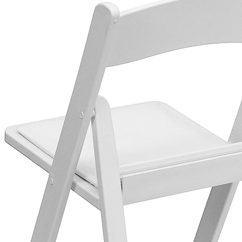 Flash Furniture Hercules™ Series Folding Chair - White Resin - 1000LB Weight Capacity Comfortable Event Chair - Light Weight Folding Chair