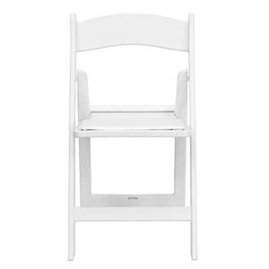 Flash Furniture Hercules™ Series Folding Chair - White Resin - 1000LB Weight Capacity Comfortable Event Chair - Light Weight Folding Chair